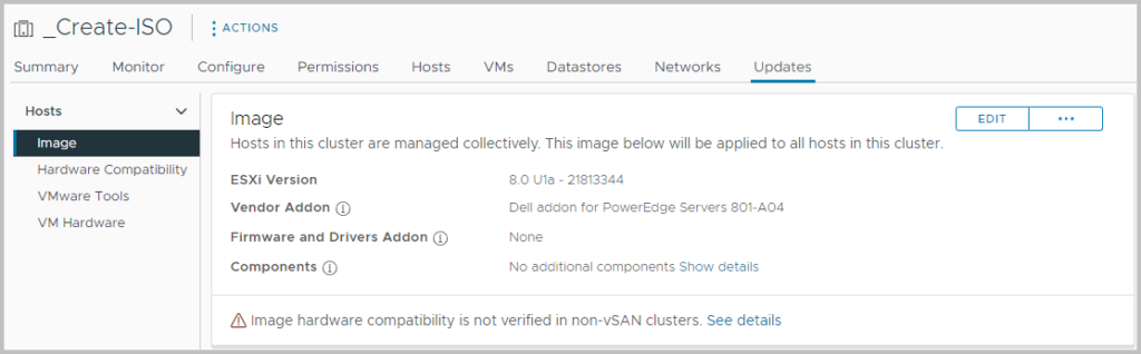 » Create a custom ESXi ISO Image through vSphere LifeCycle Manager