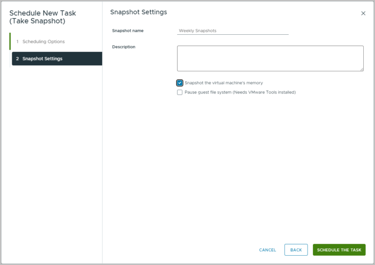 Automatically Remove Snapshots In Vsphere 80 Update 3 Using Retention