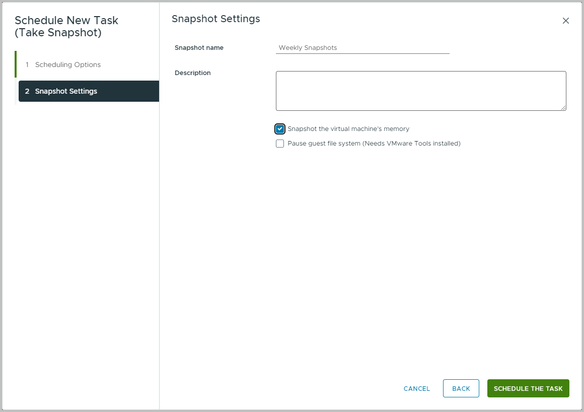 » Automatically remove snapshots in vSphere 8.0 Update 3 using retention