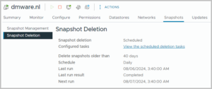 » Automatically remove snapshots in vSphere 8.0 Update 3 using retention