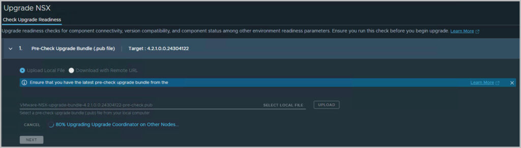 » Upgrade to NSX 4.2.1.0 from the NSX GUI