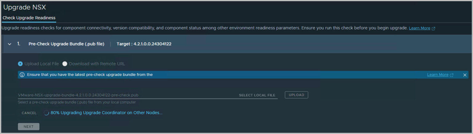 » Upgrade to NSX 4.2.1.0 from the NSX GUI