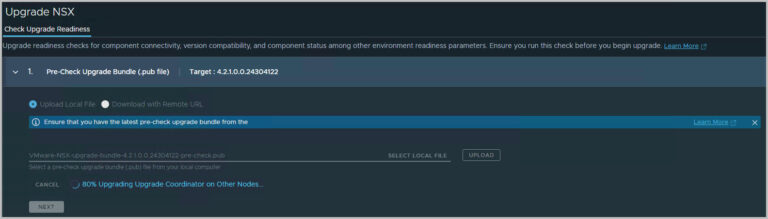 » Upgrade to NSX 4.2.1.0 from the NSX GUI