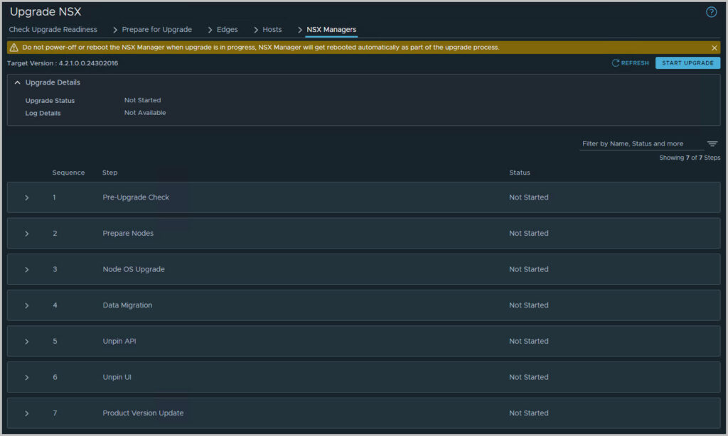 » Upgrade to NSX 4.2.1.0 from the NSX GUI