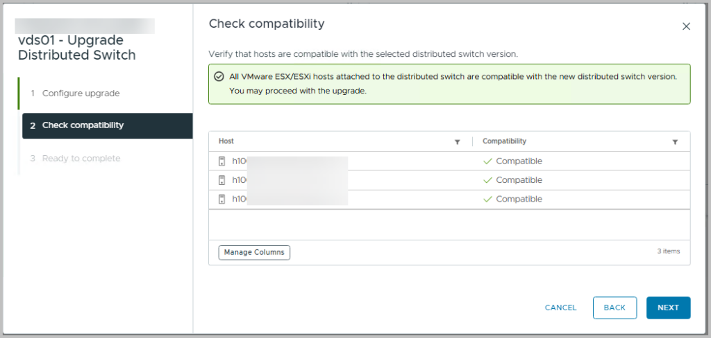Upgrade Vsphere Distributed Switch 1527